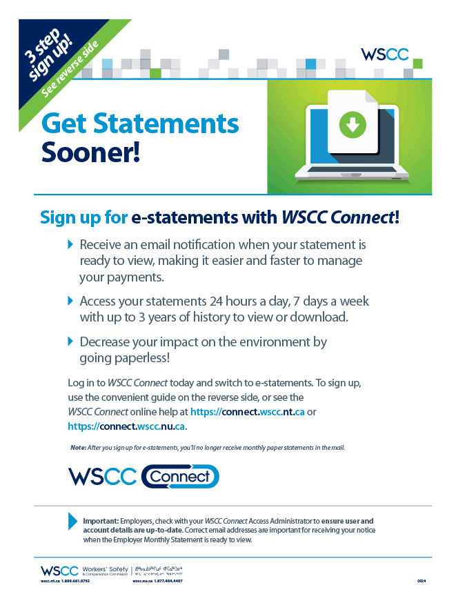 Get Statements Sooner! | WSCC | Workers' Safety and Compensation Commission