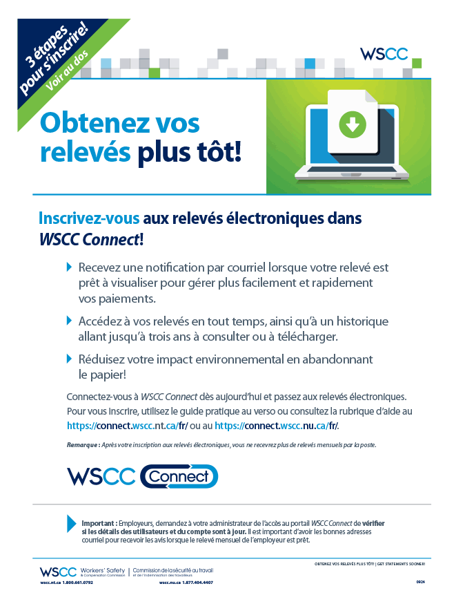 Obtenez vos relevés plus tôt! | WSCC | Workers' Safety and Compensation ...