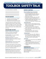 Toolbox Safety Talks | WSCC | Workers' Safety and Compensation Commission