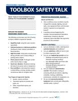 Toolbox Safety Talks | WSCC | Workers' Safety and Compensation Commission