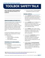 Toolbox Safety Talks | WSCC | Workers' Safety and Compensation Commission